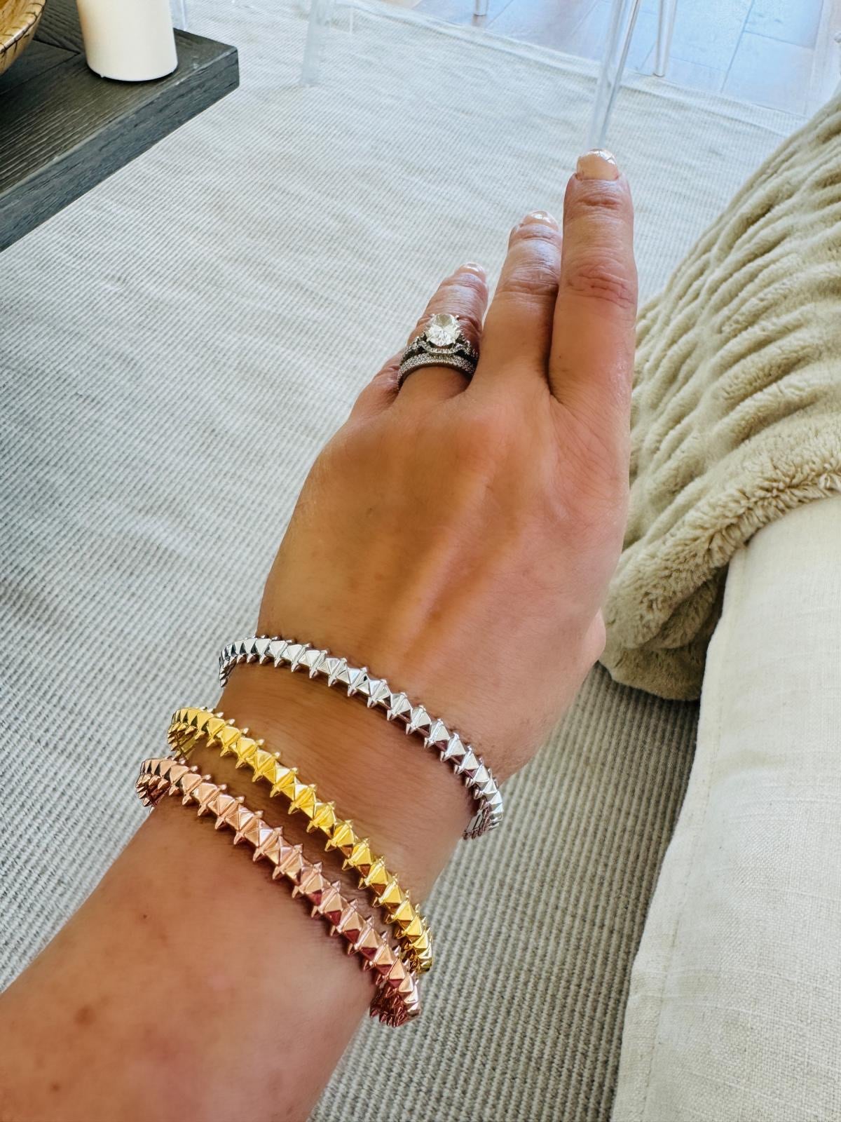 Italian Couture Inspired Pyramid Bangle Bracelet