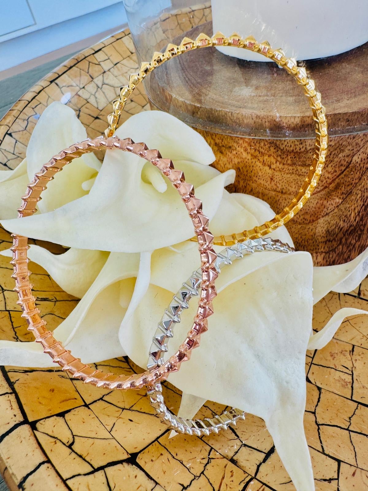 Italian Couture Inspired Pyramid Bangle Bracelet