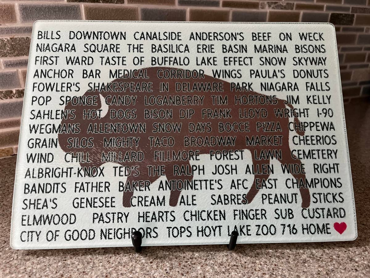 Buffalo-themed Glass Cutting Board