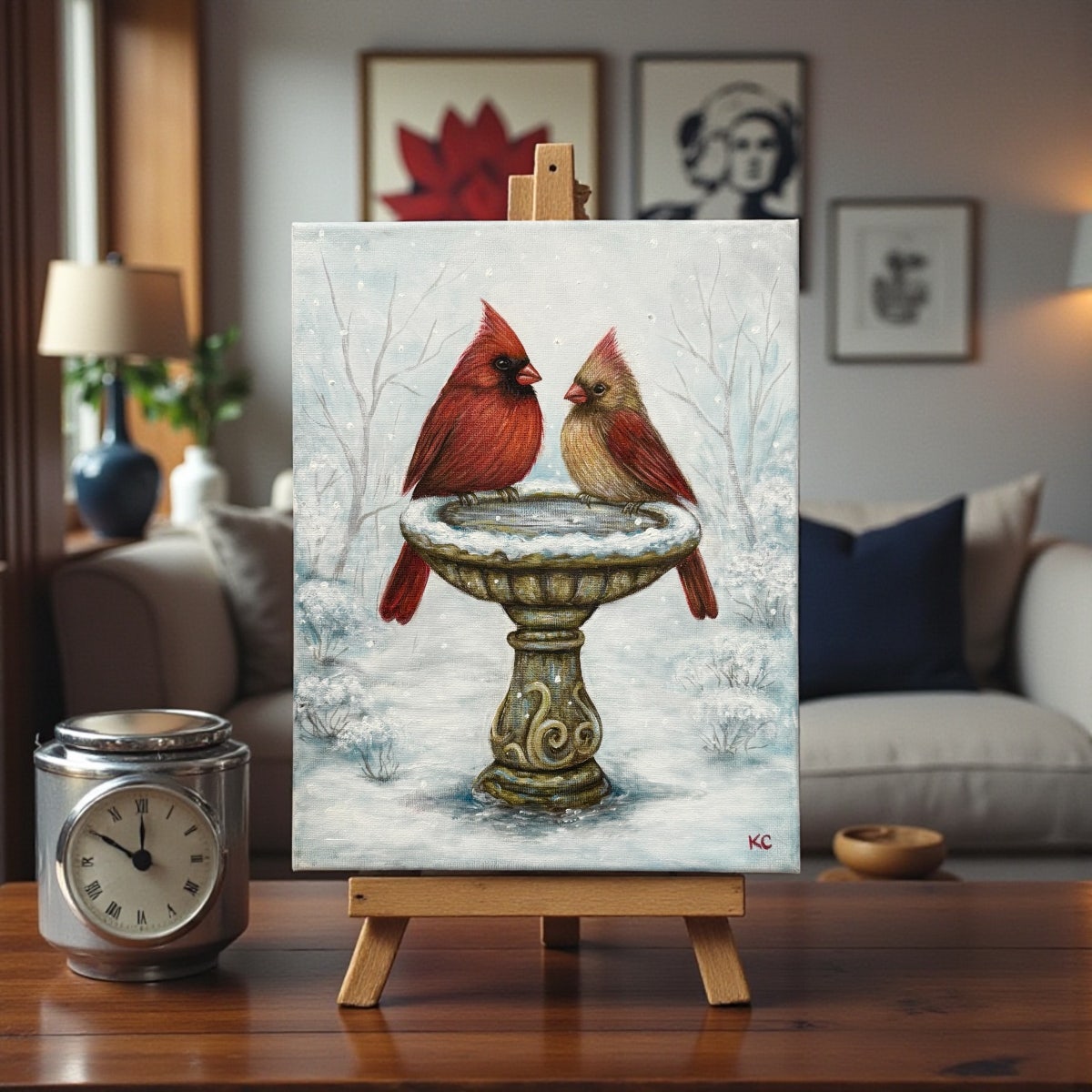 WORKSHOP Snowy Cardinal Sweethearts - All-In-One Painting Kit!