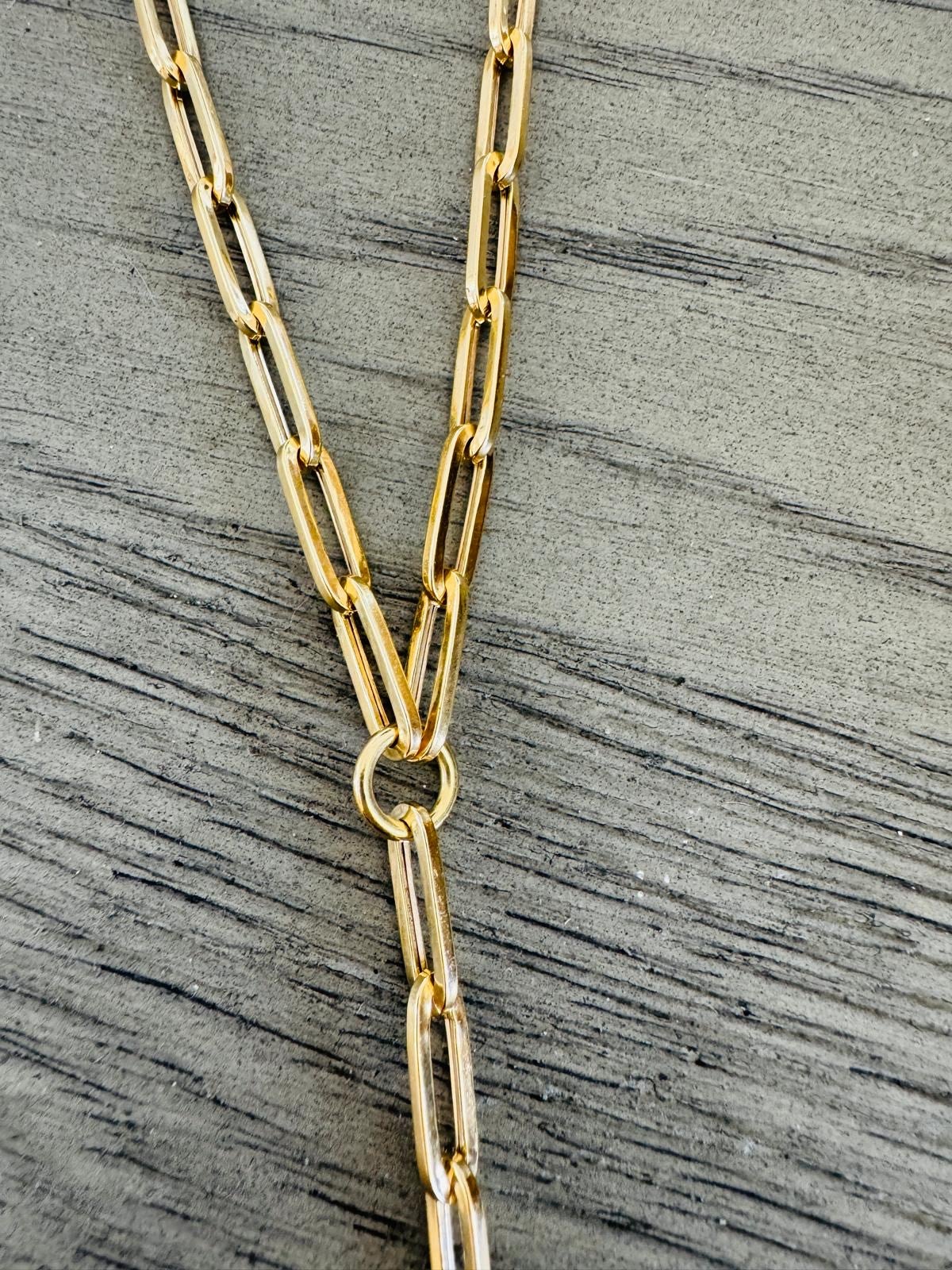 Italian Status Link Y Necklace with Baroque Pearl