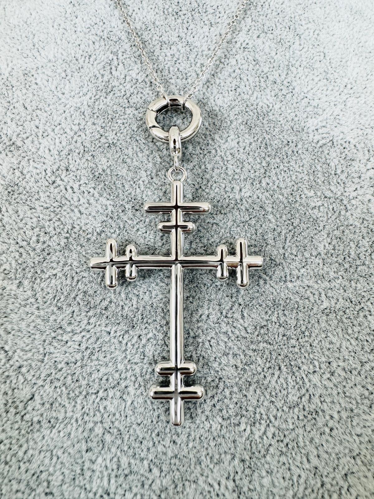 Italian Double Bar Cross Pendant/Enhancer